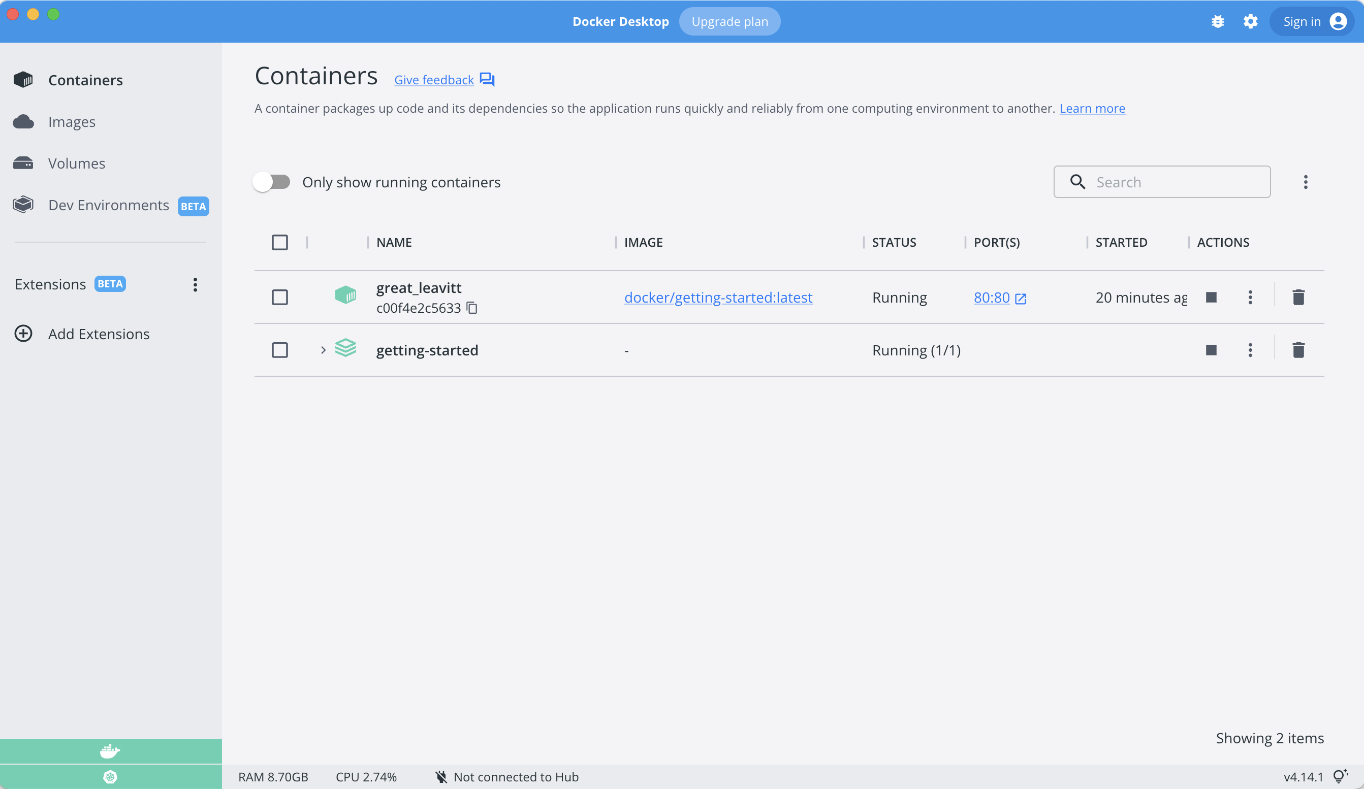 Our Application - Getting Started Our Application - Getting Started